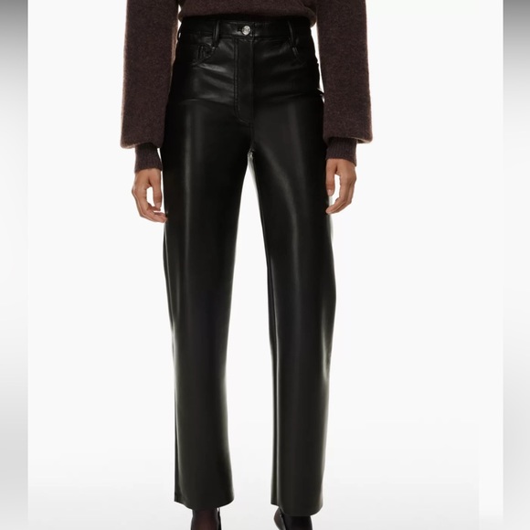 Aritzia | Pants & Jumpsuits | Aritzia Wilfred Black Faux Leather Melina ...